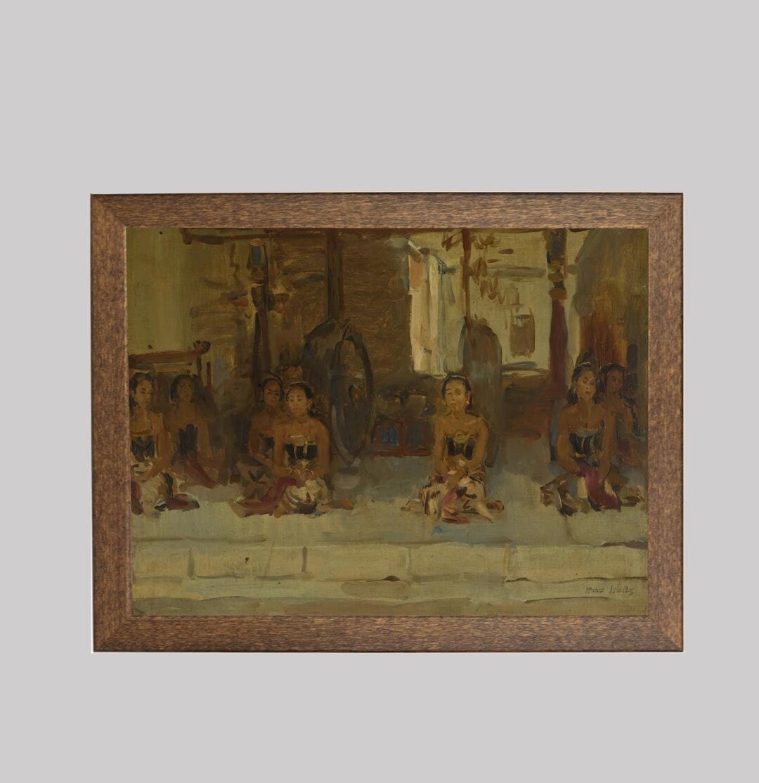 Javanese Dancers - A Vintage Asian Women Portrait Painting - Indonesian ...