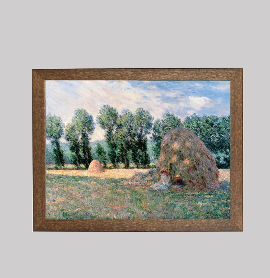 Haystacks - a Vintage Rural Landscape Painting - French Impressionism ...