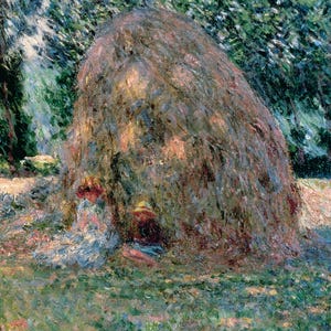 Haystacks - a Vintage Rural Landscape Painting - French Impressionism ...