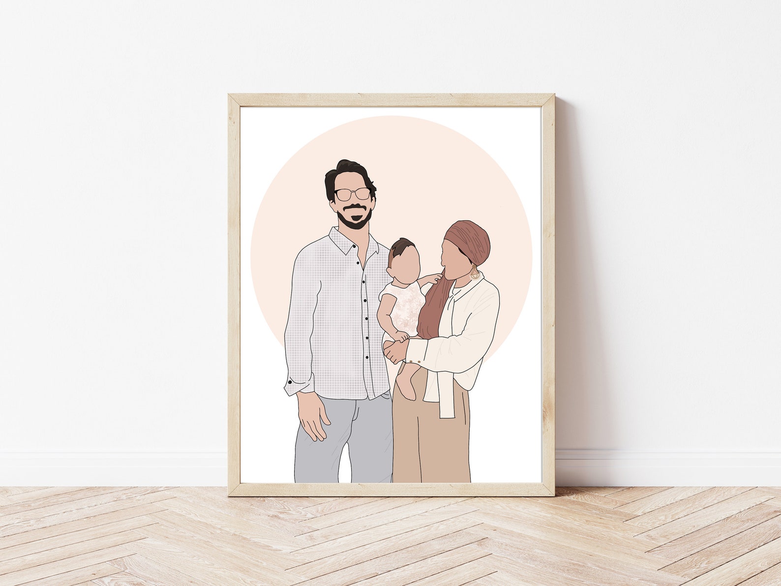 Faceless Portrait Custom Family Portrait Custom Line - Etsy