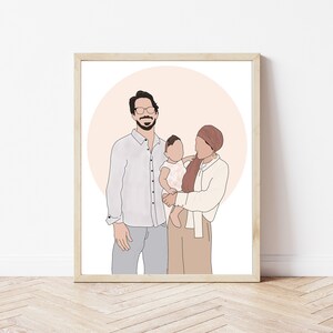 Faceless Portrait | Custom Family Portrait | Custom Line Drawing ...