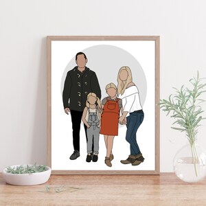 Faceless Portrait | Custom Family Portrait | Custom Line Drawing ...