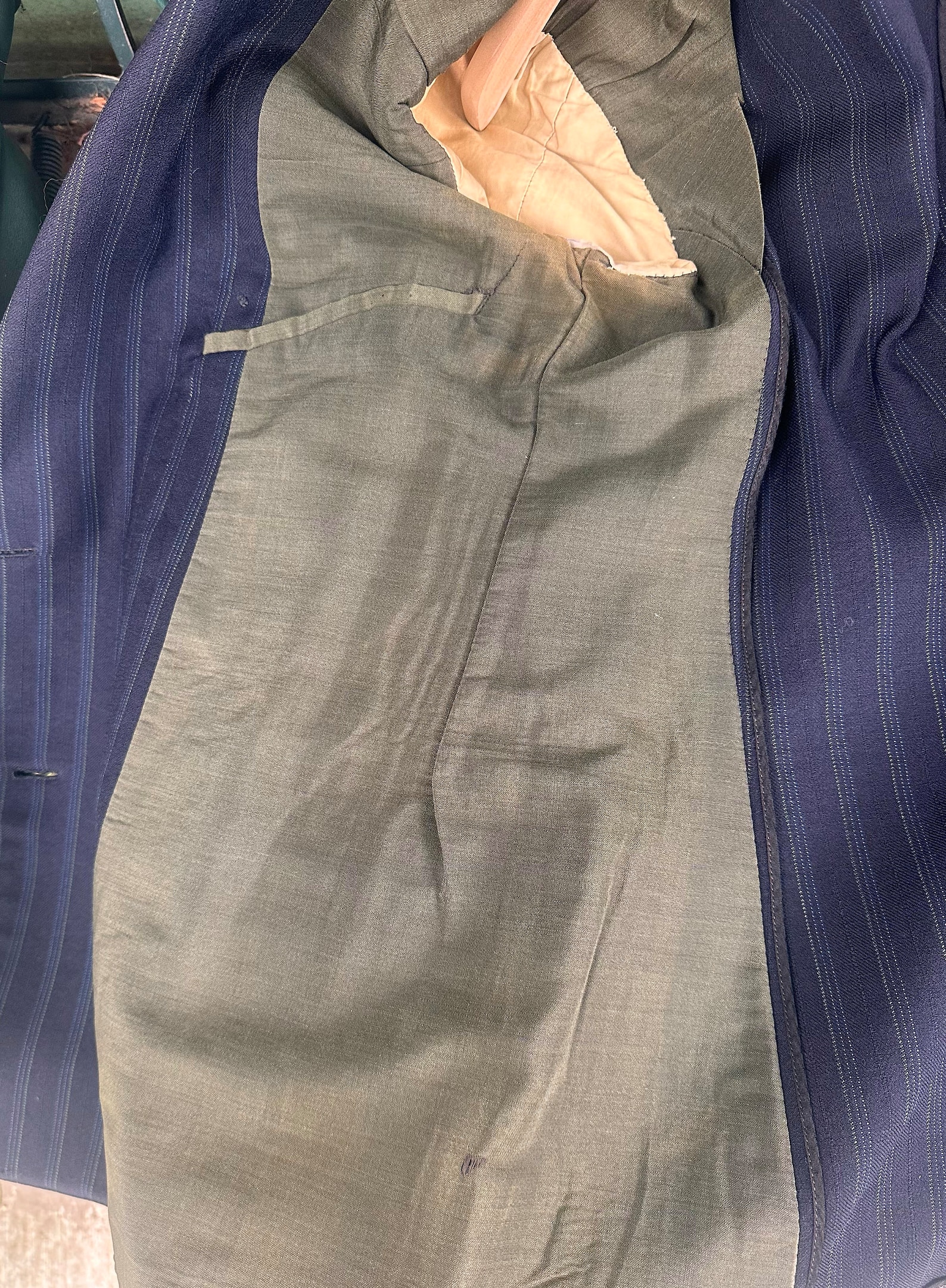 Vintage 1920's Suit Jacket Blue Pinstripe Peaked Lapels - Etsy