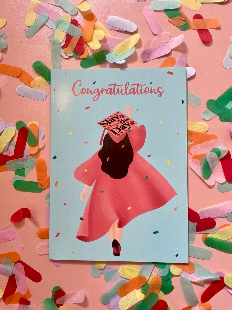 Printable Graduation Card for Her, Slay the Day Grad Card PDF, Digital ...