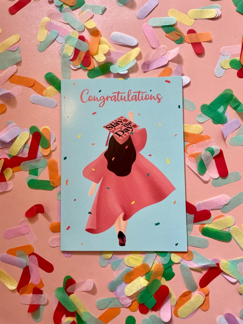 Printable Graduation Card for Her, Slay the Day Grad Card PDF, Digital ...