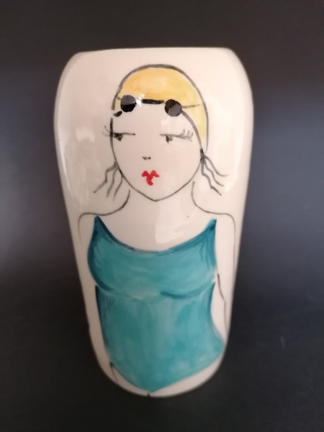 Pottery Vase With a Swimmer, Outdoor Swimming, Ceramic Vase, Hand ...