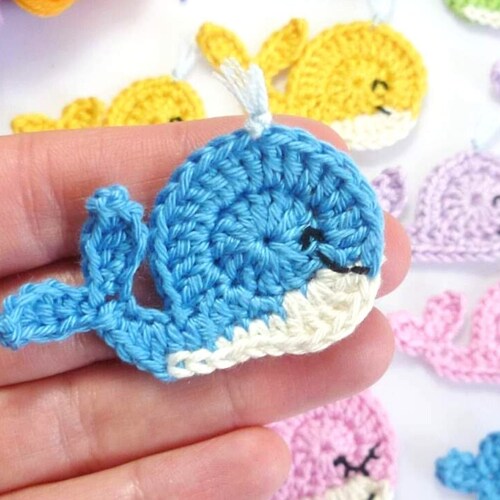 Crochet Pattern Whale Appliques Fish Embellishments - Etsy