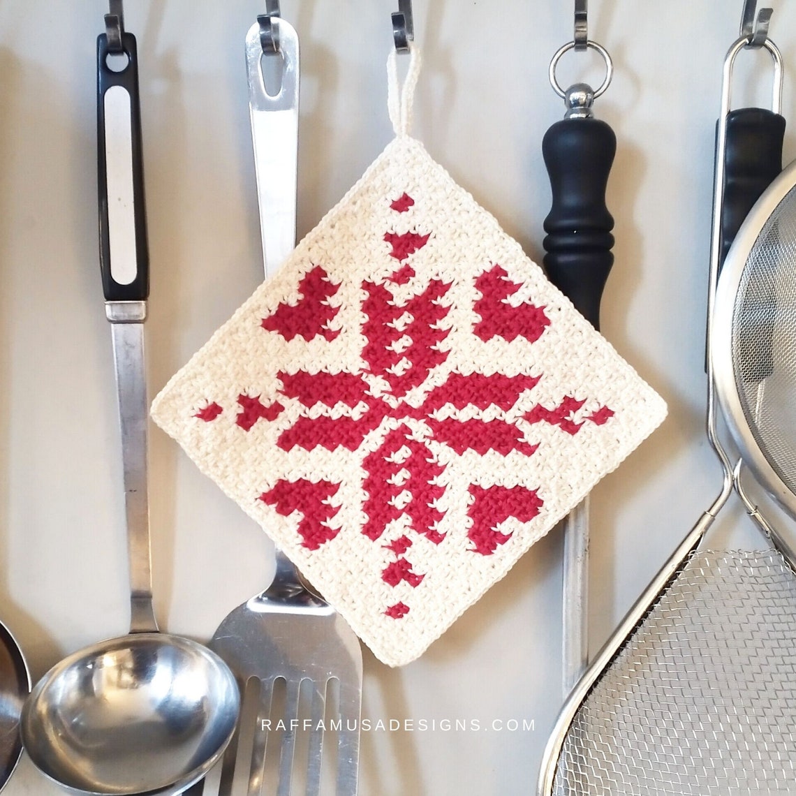 Crochet Pattern Nordic Christmas Snowflake Potholder - Etsy
