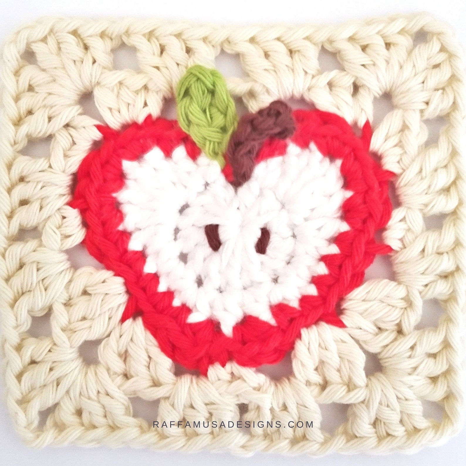 Crochet Pattern Apple Granny Square Fruit Afghan Block - Etsy