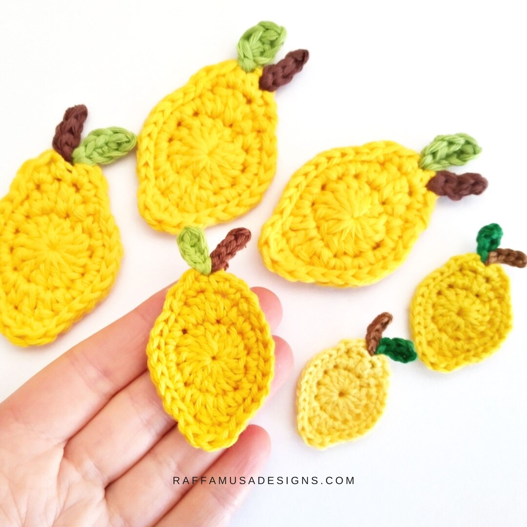 Crochet Pattern - Lemon Applique - Citrus Fruit Embellishments - Etsy