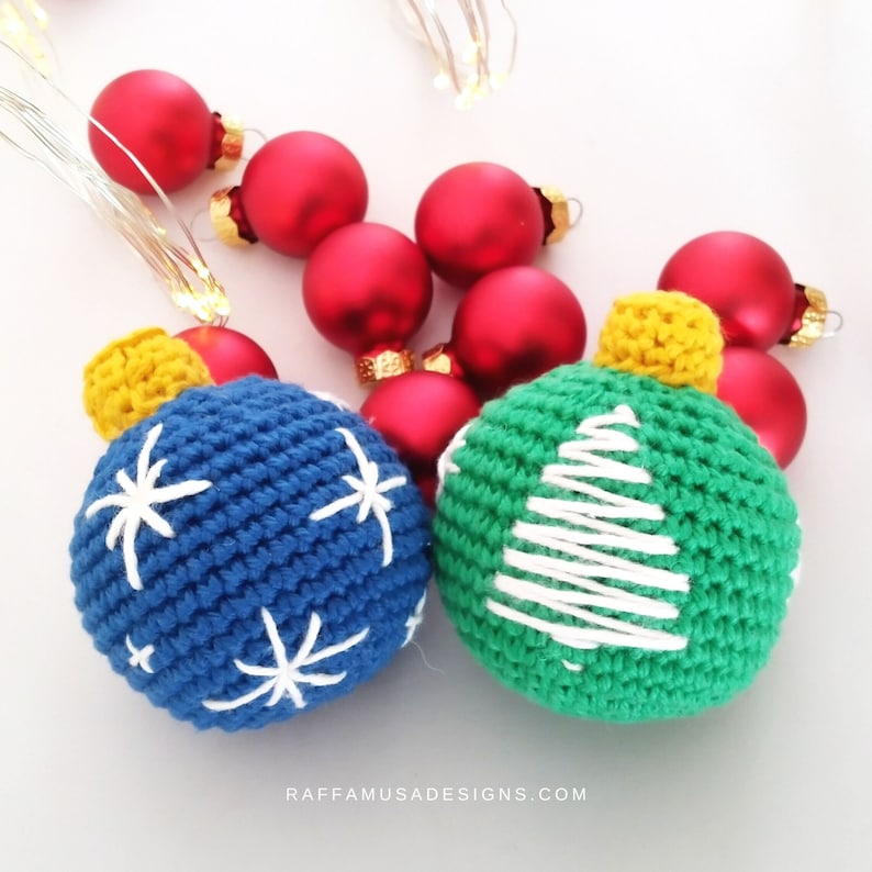 Crochet Pattern Christmas Baubles Set Amigurumi Ornaments - Etsy