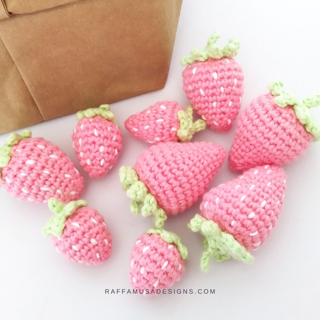 Crochet Pattern - Strawberry Amigurumi - Small and Large Strawberries ...