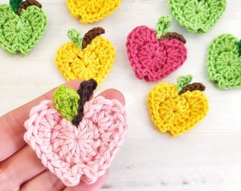 Crochet Apple Pattern, Apple Applique Design, Teacher Appreciation ...