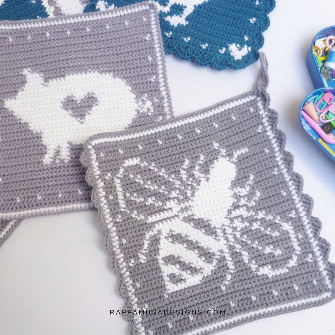 Crochet Pattern Bee Potholder Tapestry Crochet Hot Pad - Etsy Denmark