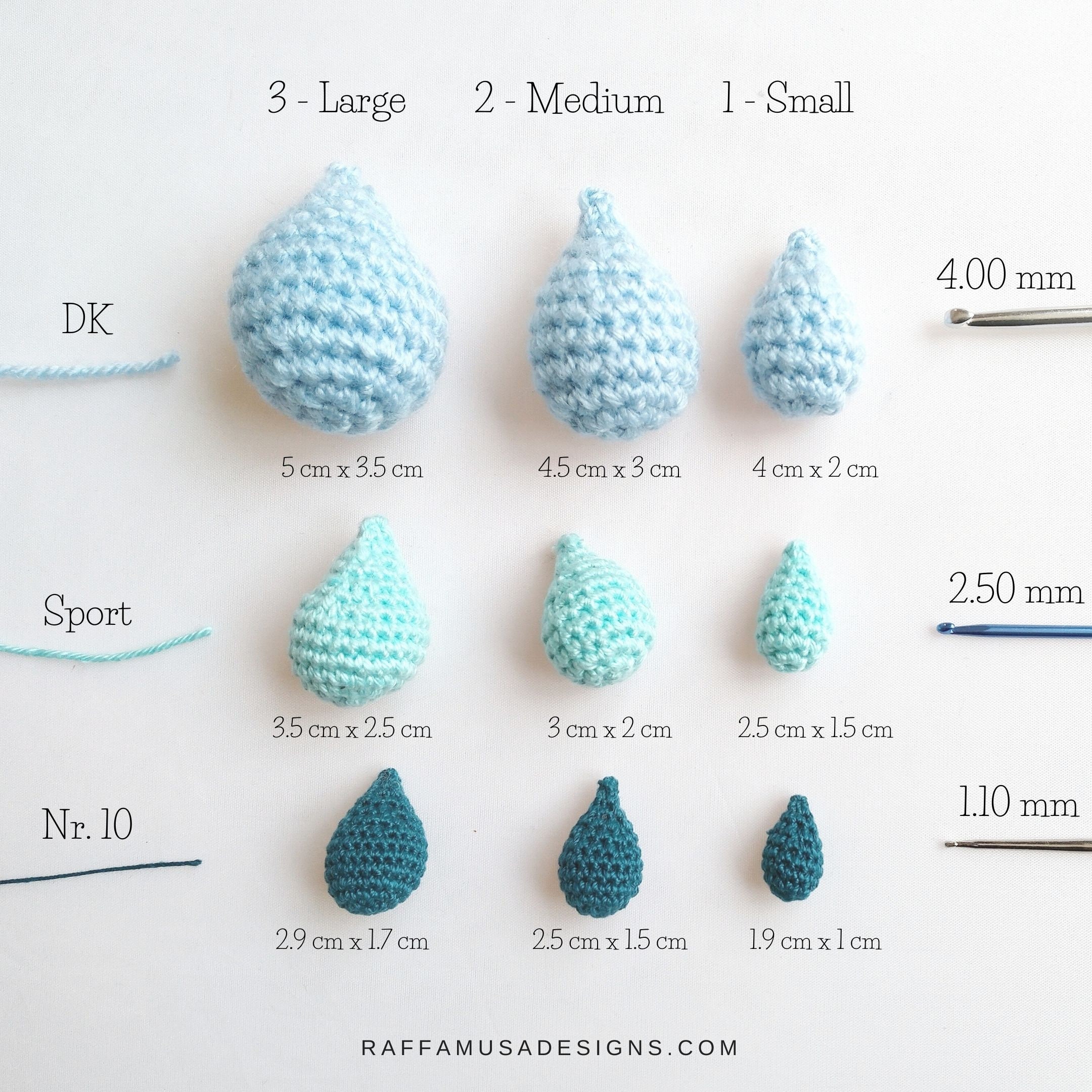 CROCHET PATTERN Amigurumi Raindrops | Etsy