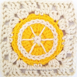 Crochet Pattern - Citrus Fruits Granny Square - Lemon - Orange - Lime ...
