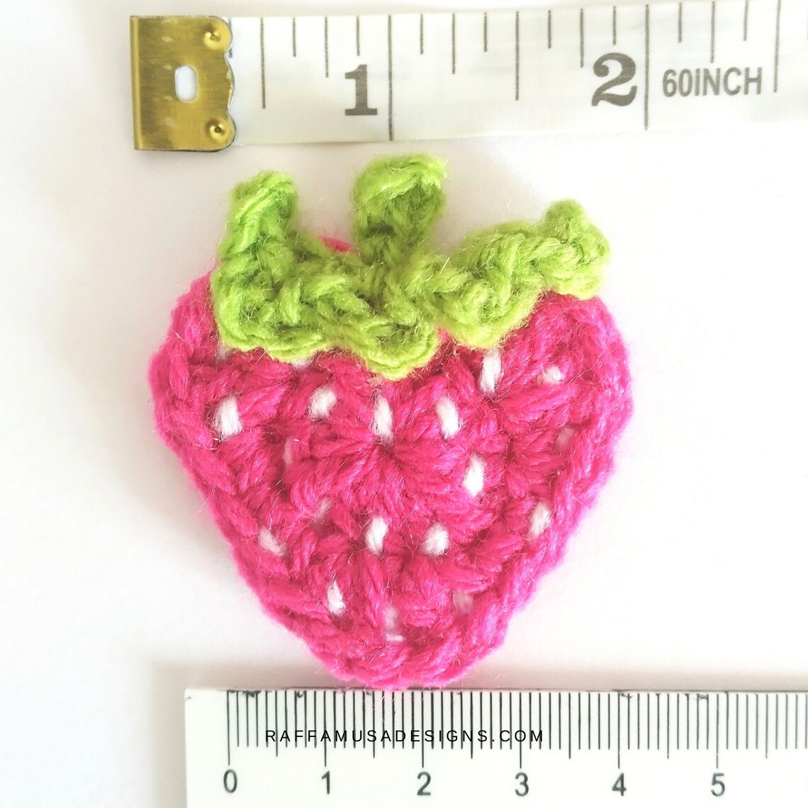 Crochet Pattern Strawberry Applique Embellishment - Etsy