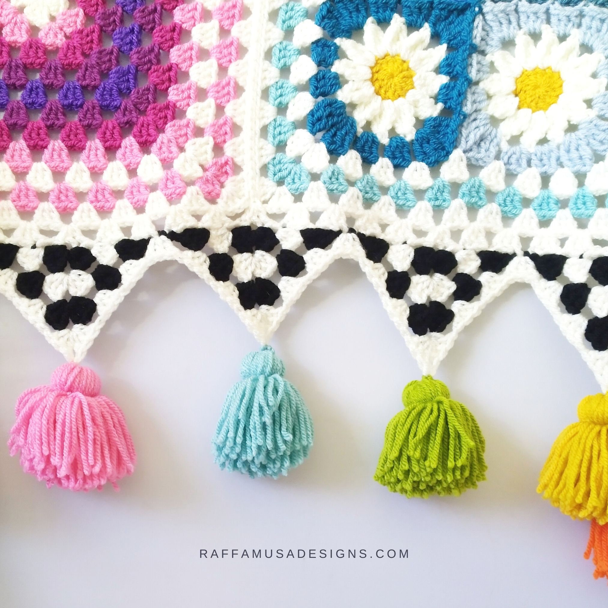Crochet Pattern - Rainbow Granny Square Blanket - Granny Stitch Sampler ...