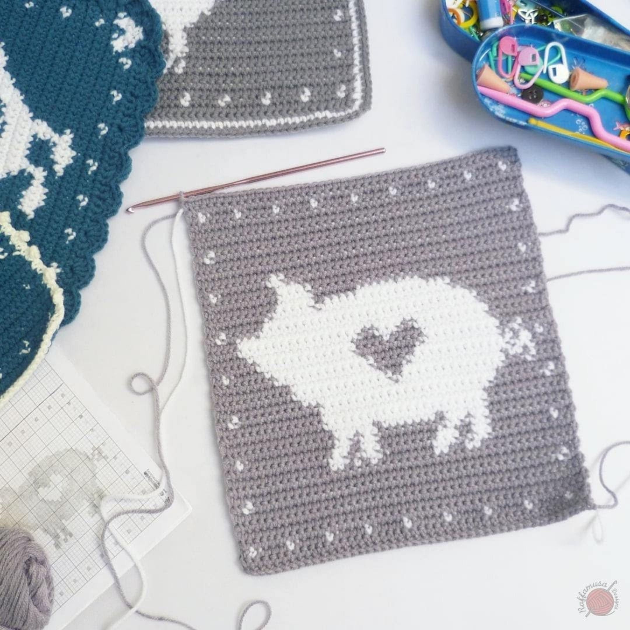 Crochet Pattern Pig Potholder Tapestry Crochet Hot Pad - Etsy