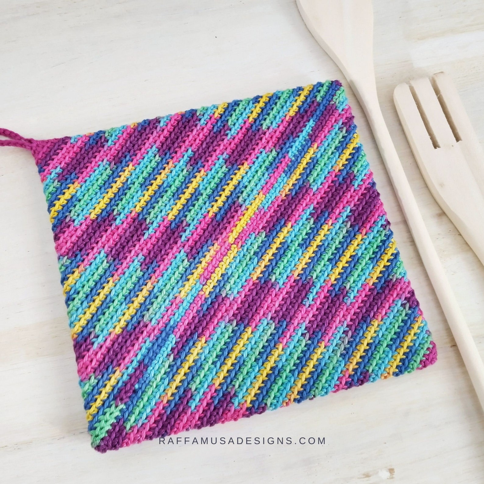 Crochet Pattern - Magic Square Potholder - Double-thick Hot Pad ...