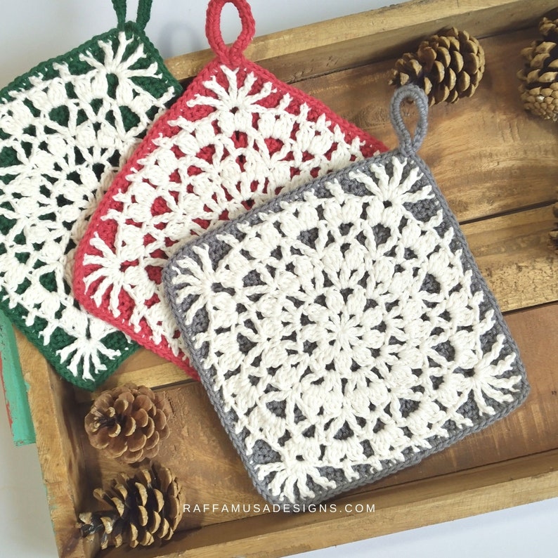 Crochet Pattern Falling Petals Potholder Double-layer Hot | Etsy