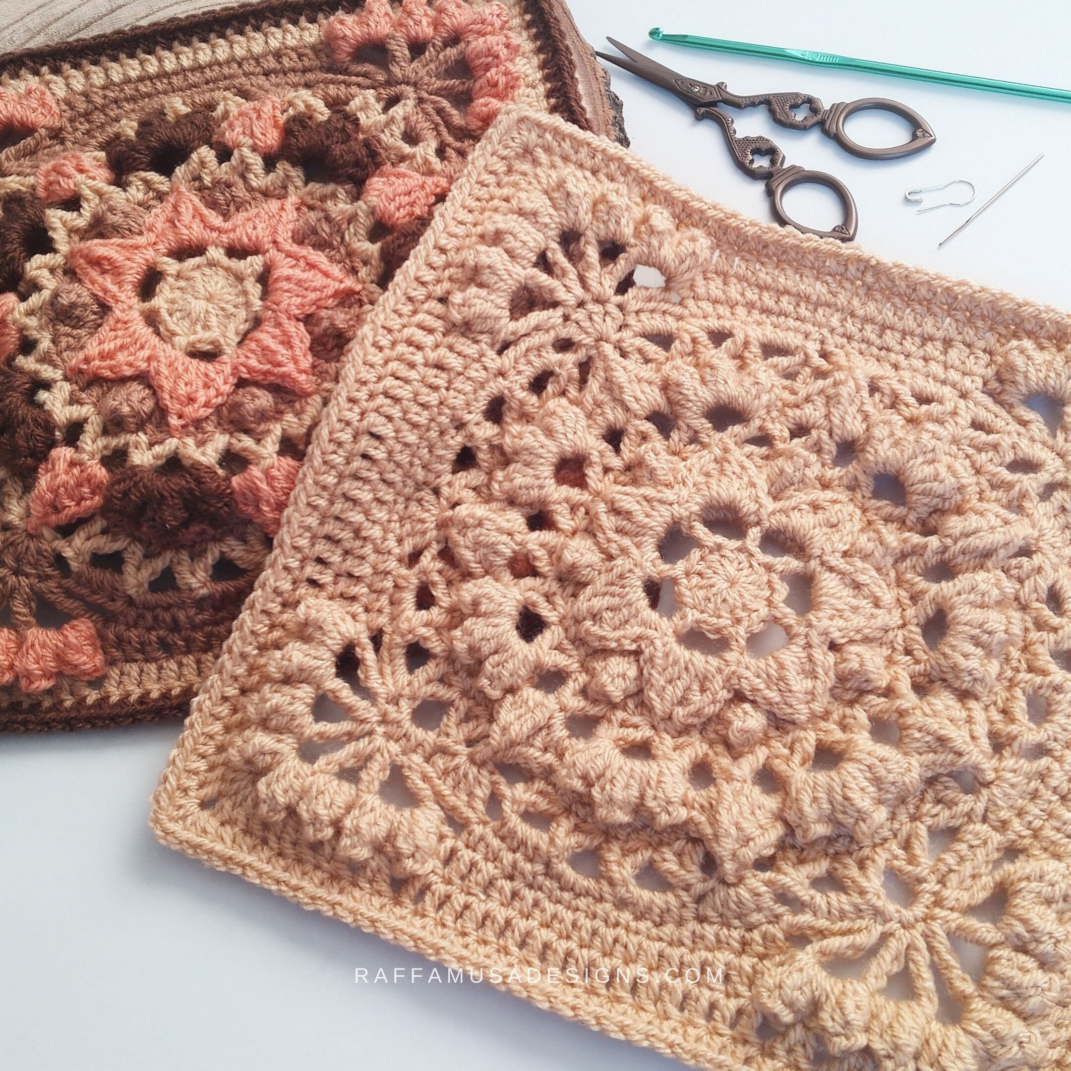 Crochet Pattern - Floral Square - Baroque Triumph Afghan Block - Granny ...