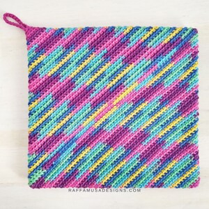 Crochet Pattern - Magic Square Potholder - Double-thick Hot Pad ...