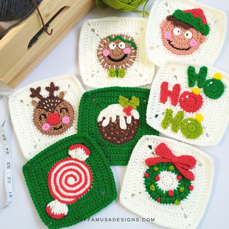 PDF Patterns Christmas Granny Squares Christmas Theme - Etsy