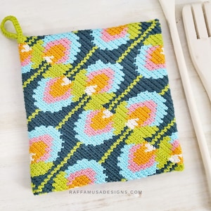 Crochet Pattern Vintage Potholder That '70s Pot Holder Double-thick ...