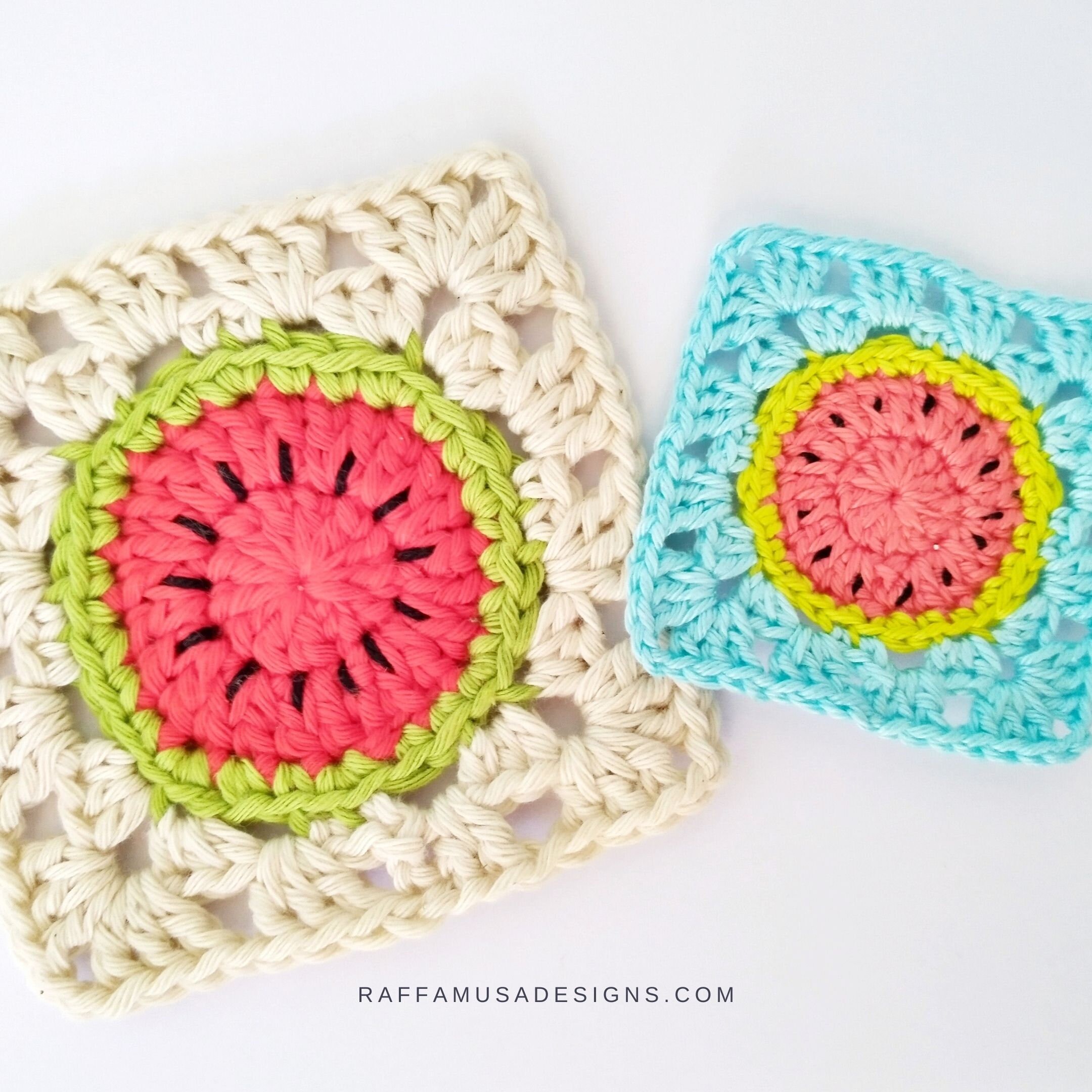 Crochet Pattern Watermelon Granny Square Summer Fruit - Etsy