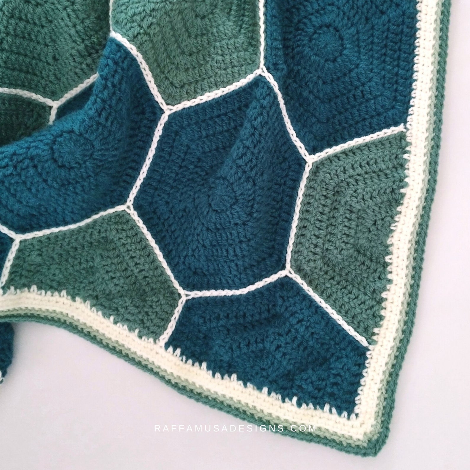 Crochet Pattern Hexagon Throw Blanket Warm Afghan Solid Hexagons Fabric ...