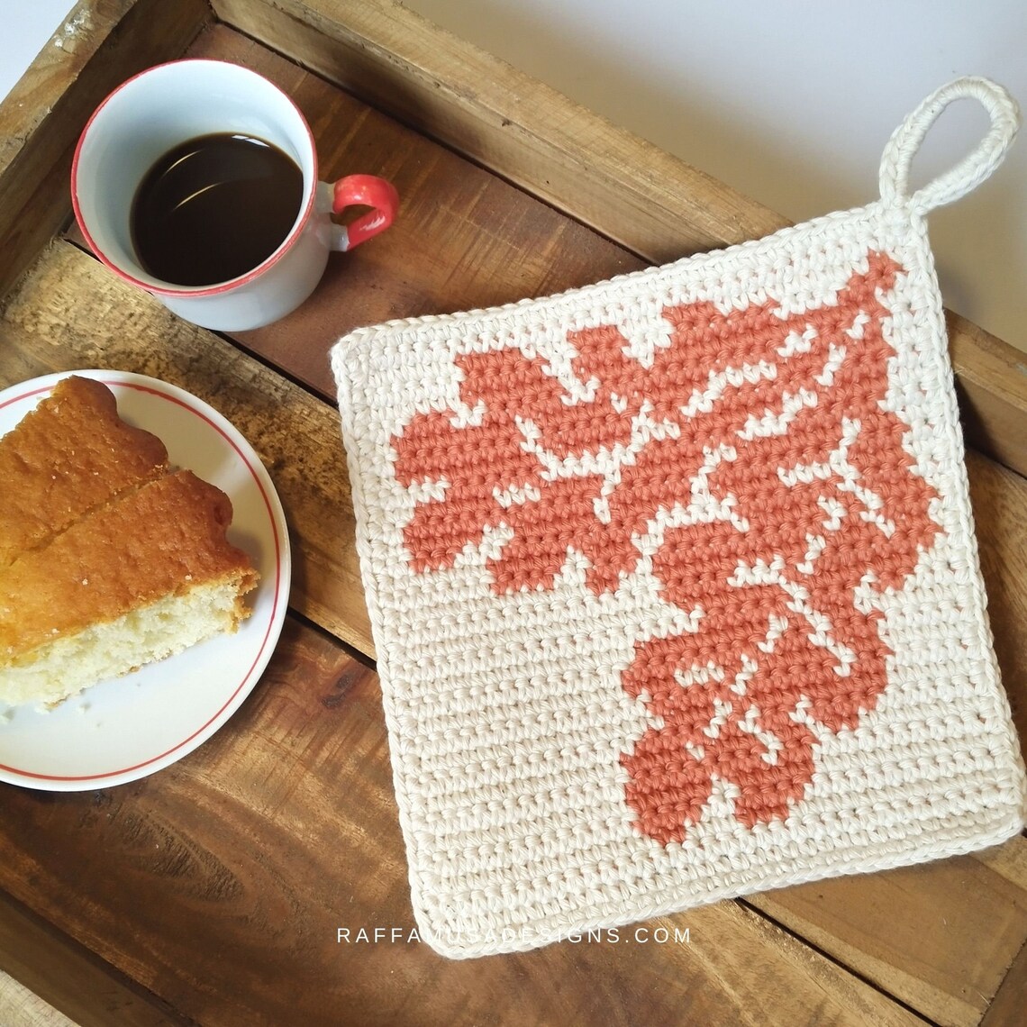 Crochet Pattern Acorn Leaves Potholder Tapestry Crochet - Etsy