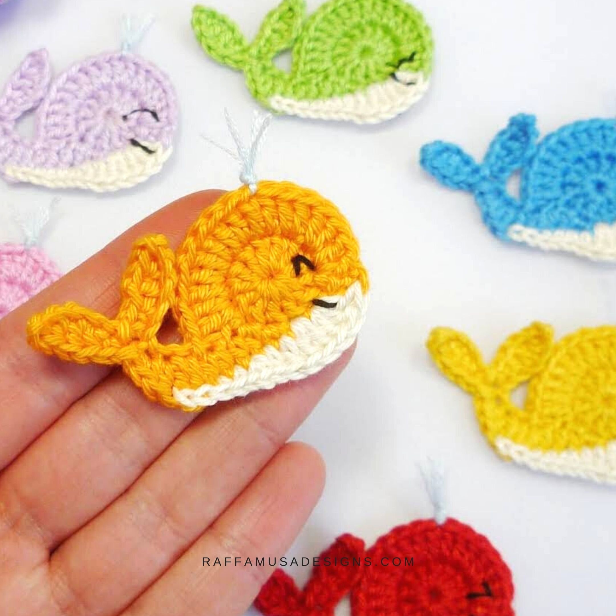 Crochet Pattern Whale Appliques Fish Embellishments - Etsy