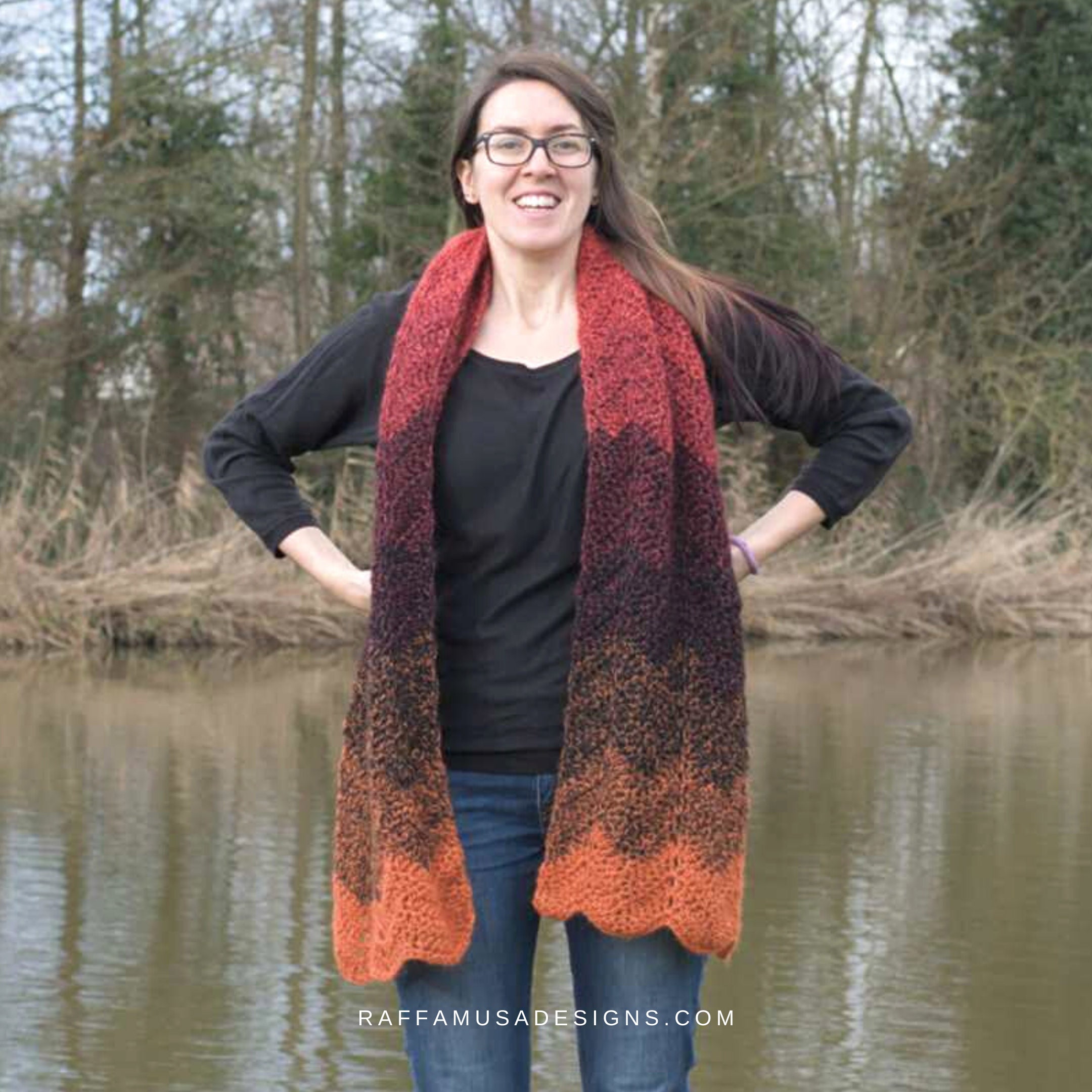 CROCHET PATTERN Simple Ripple Scarf Crochet Wrap Pattern | Etsy