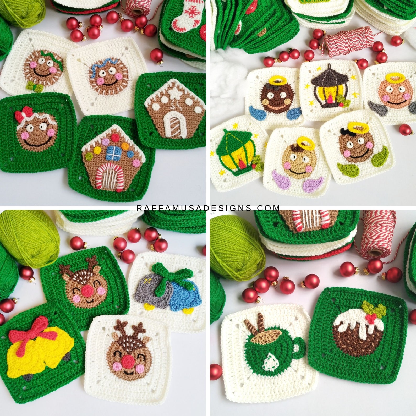 PDF Patterns - Christmas Granny Squares - Christmas Theme - Holiday ...