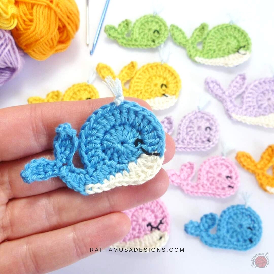 Crochet Pattern - Whale Appliques - Fish Embellishments - Under the Sea ...