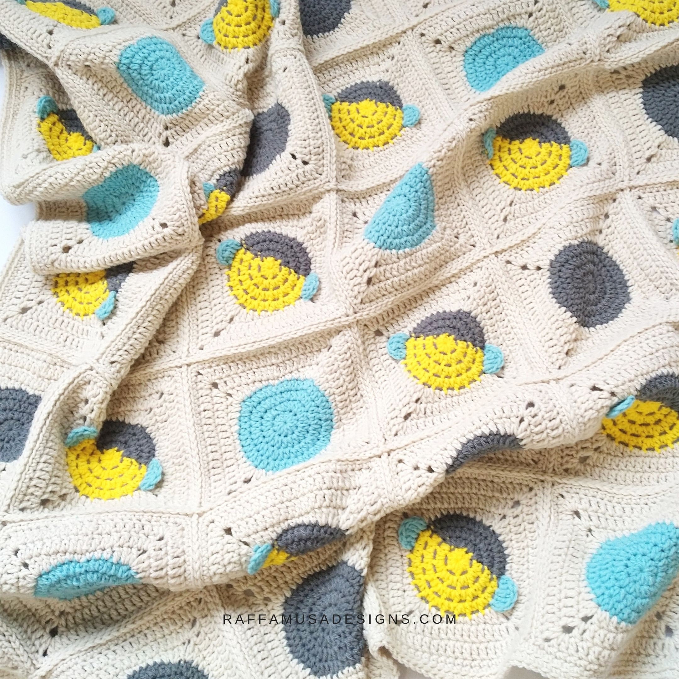 Crochet Pattern Bee Granny Square Blanket Nursery Décor - Etsy