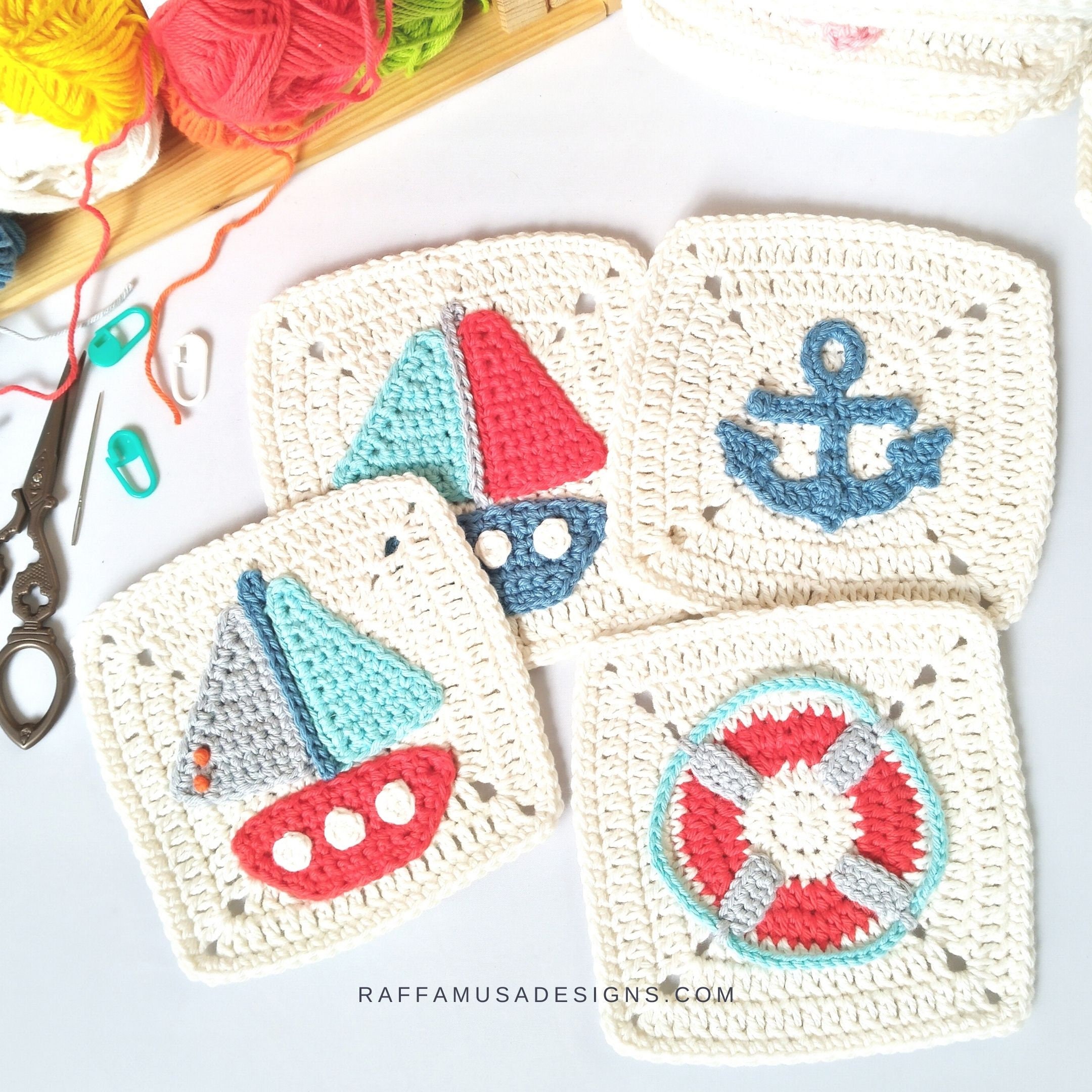 Crochet Patterns - Summertime Granny Squares - Under the Sea Blanket ...