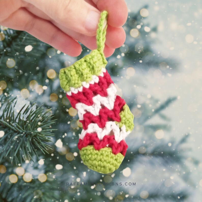 Crochet Pattern Mini Christmas Stocking Ornament Holiday - Etsy