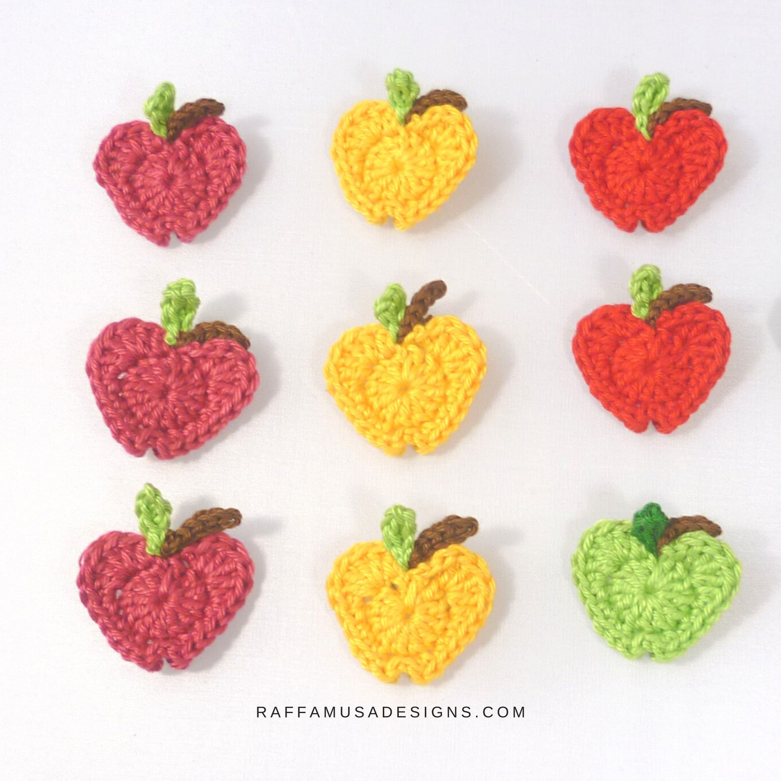Crochet Pattern Apple Applique Fruit Embellishment - Etsy