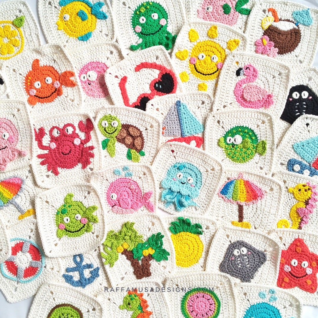 Crochet Patterns - Summertime Granny Squares - Under the Sea Blanket ...