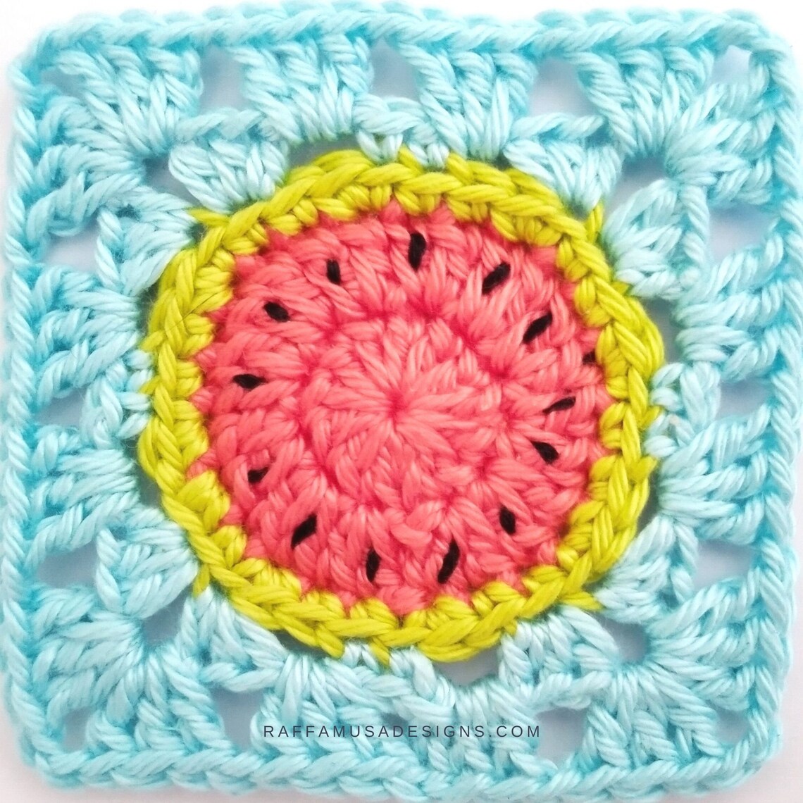 Crochet Pattern Watermelon Granny Square Summer Fruit - Etsy