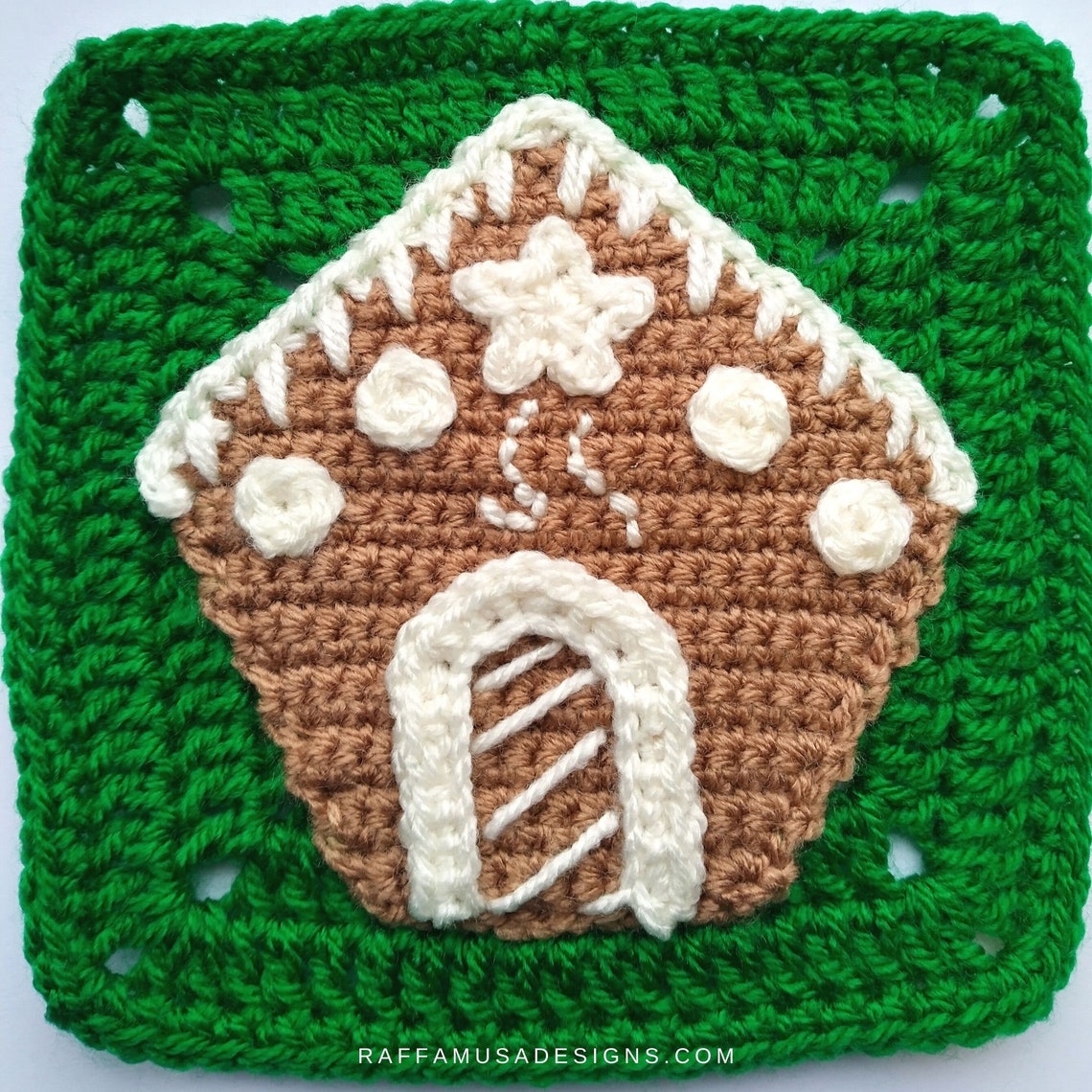 Crochet Pattern ~ Gingerbread House Ornament Applique - Etsy