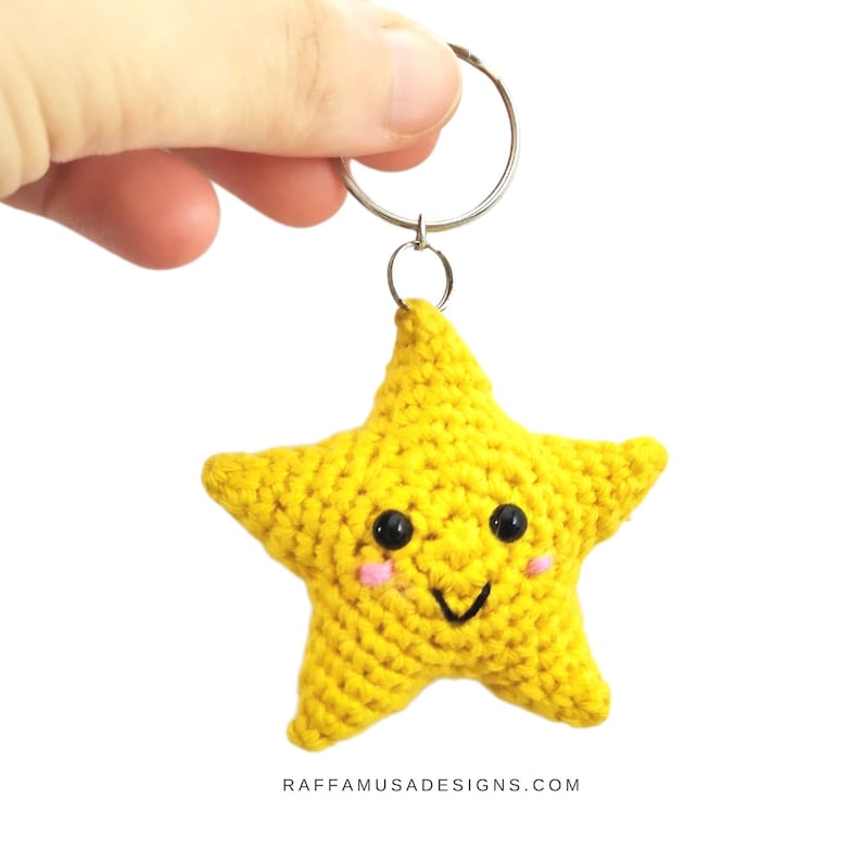Crochet Pattern - Star Amigurumi Keychain - Christmas Star Ornament ...