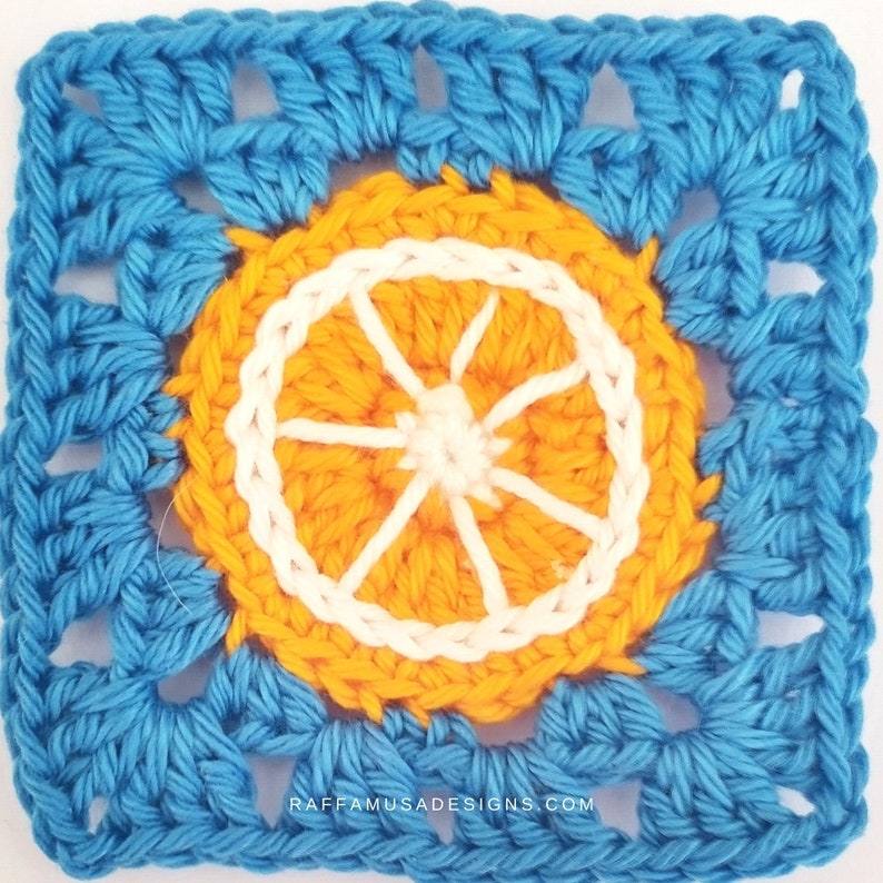 Crochet Pattern - Citrus Fruits Granny Square - Lemon - Orange - Lime ...