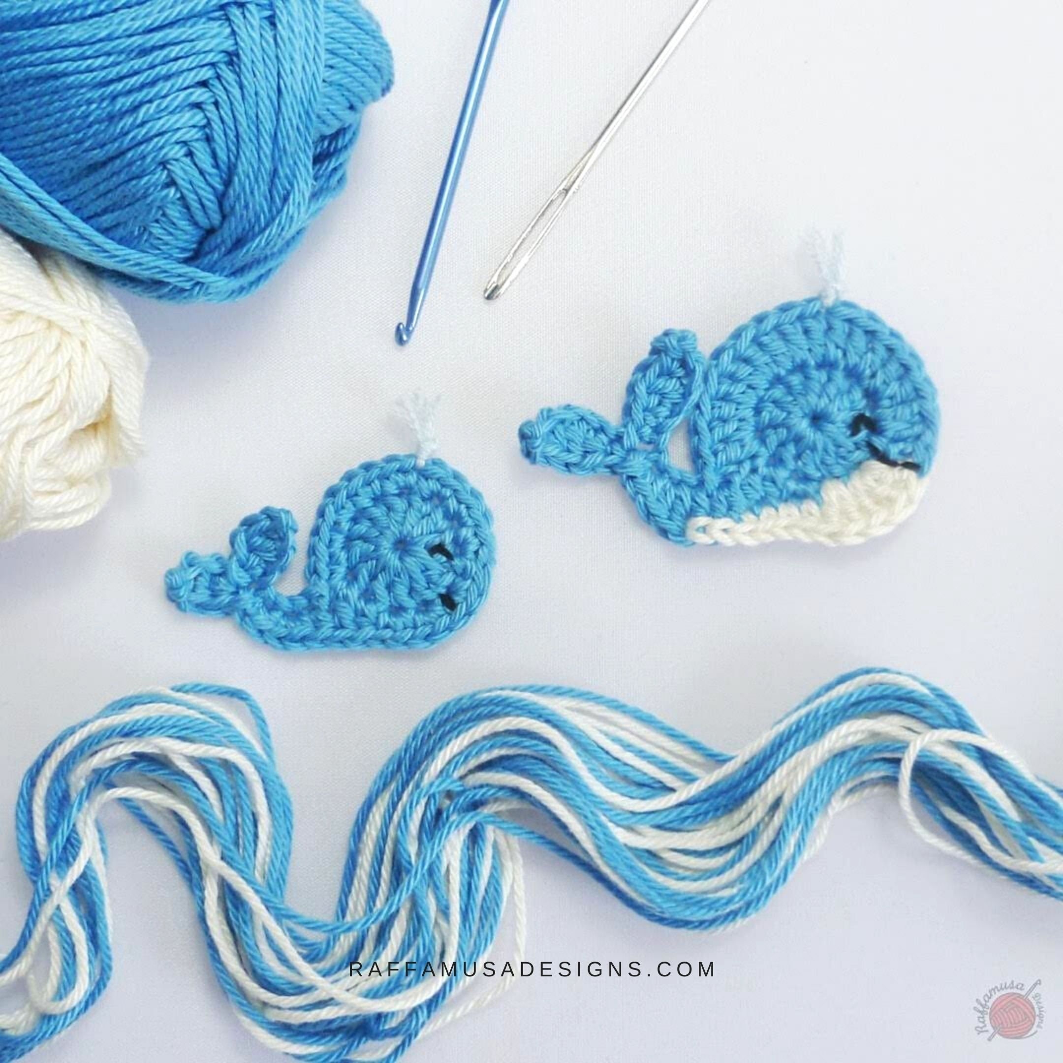 Crochet Pattern Whale Appliques Fish Embellishments - Etsy