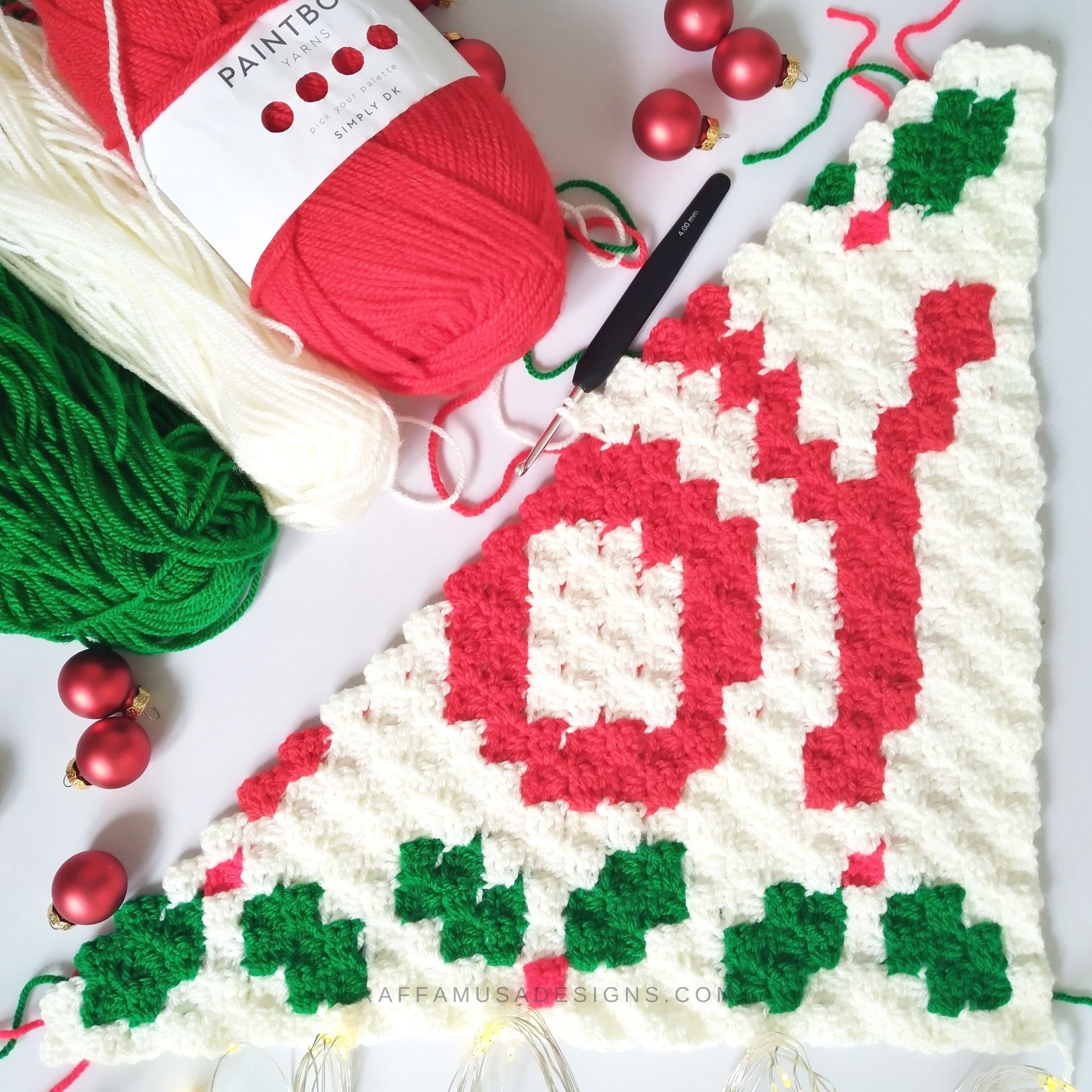 Crochet Pattern JOY C2C Square Christmas Afghan Block - Etsy