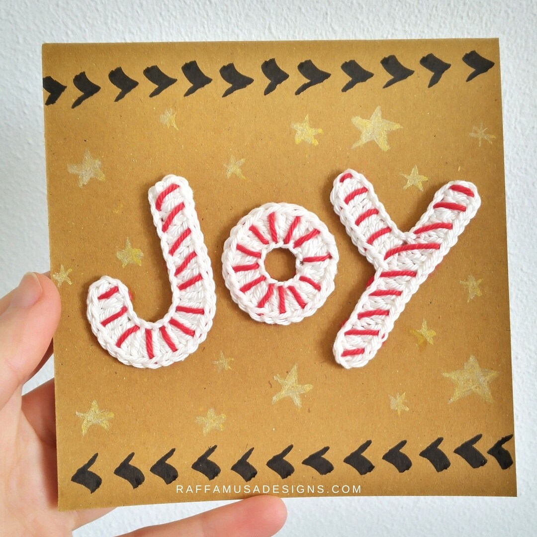 Crochet Pattern ~ JOY Applique – Christmas Ornament – Embellishment - Etsy