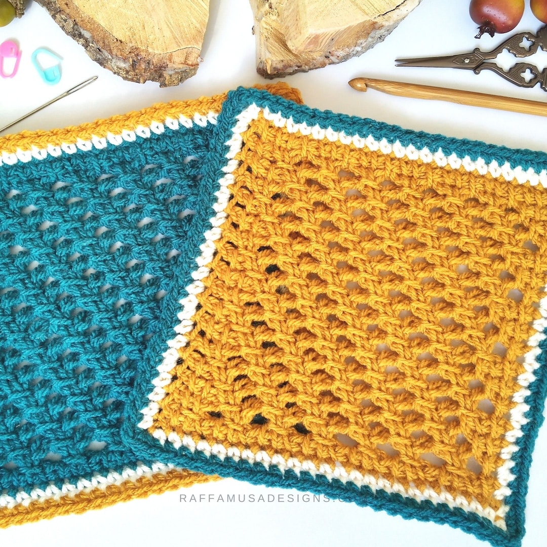 PDF Pattern – Tunisian Crochet Square – Garden Trellis Lace Afghan ...