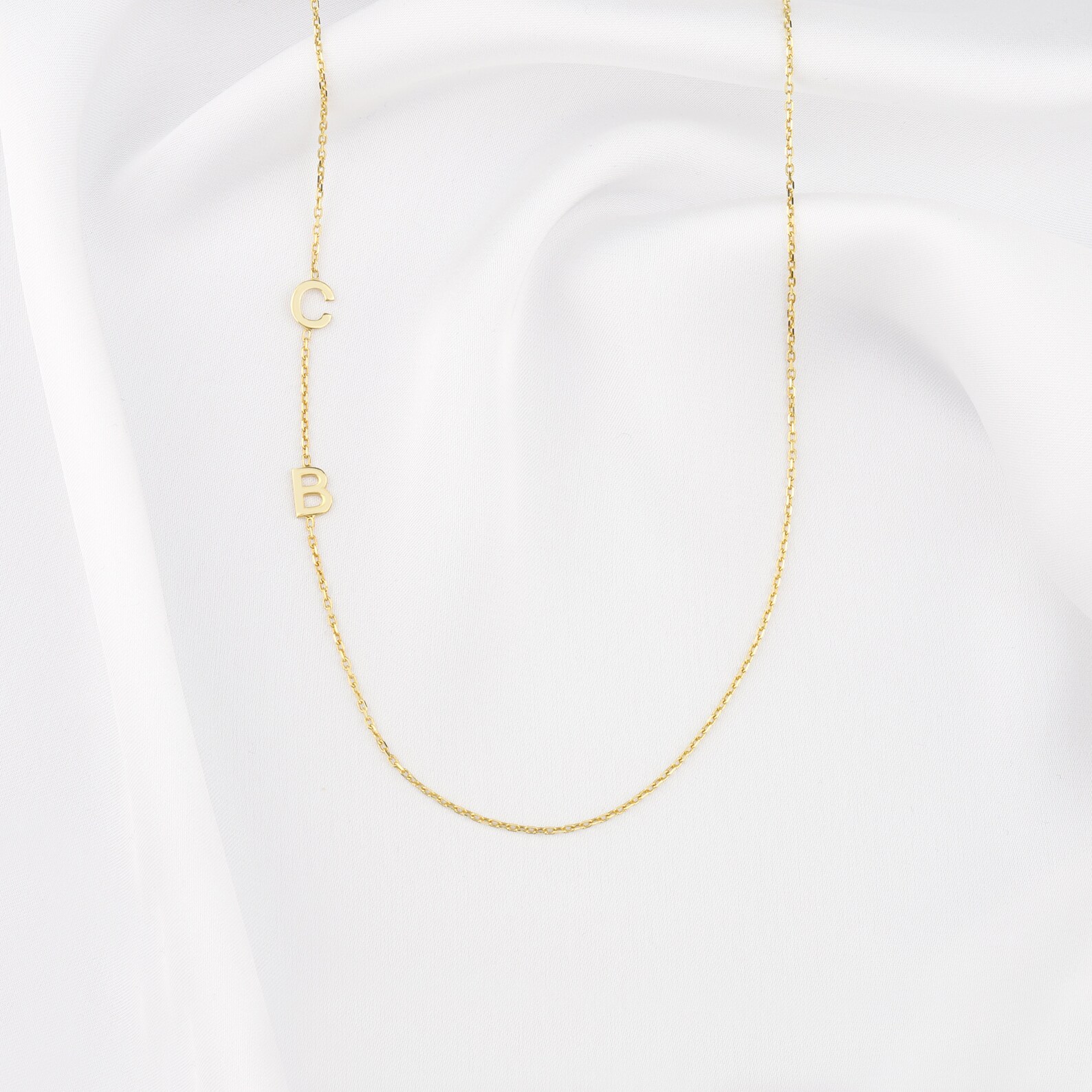 Two Initial Necklace Initial Necklace Personalized Necklace - Etsy